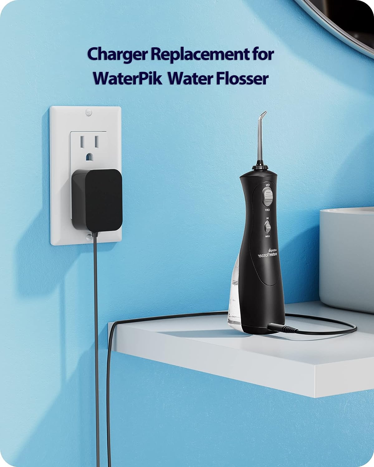 VHBW for Waterpik Replacement Charger, Compatible with Waterpik WP360 WP360W WP462 WP462W WP450 WP450W Water flosser Power Cord