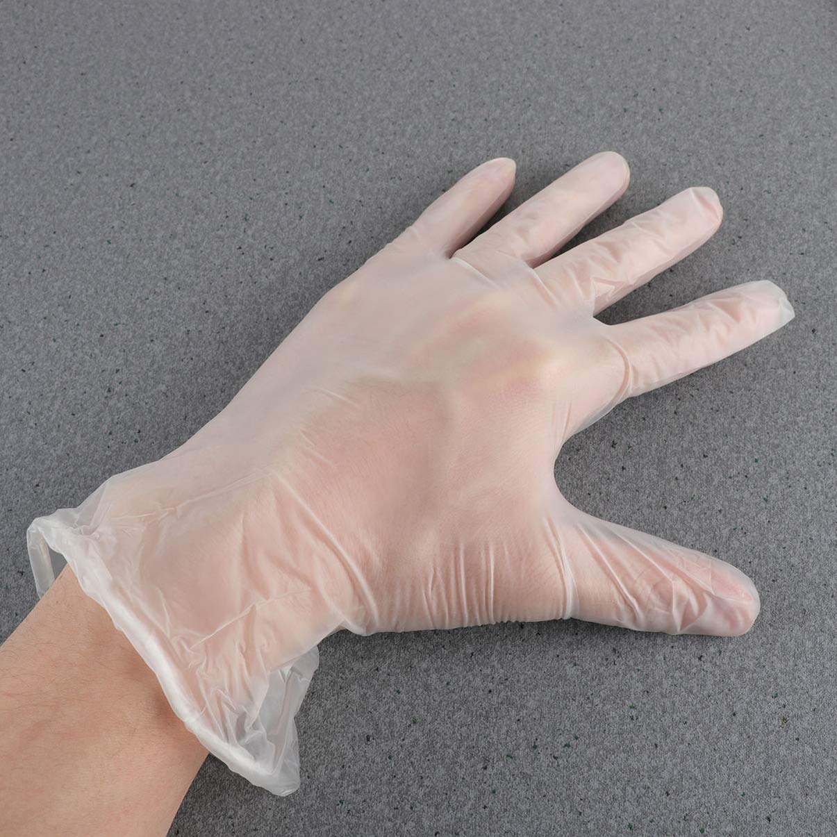 Lurrose 1 Box Rubber Gloves Transparent Handwear Mitten Tattoo Gloves for Home Nail Beauty Food Kitchen Cooking Cleaning
