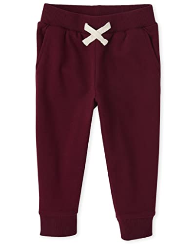 The Children's Place baby boys The Children's Place and Toddler Fashion Fleece Jogger Sweatpants, Redwood, 3T US