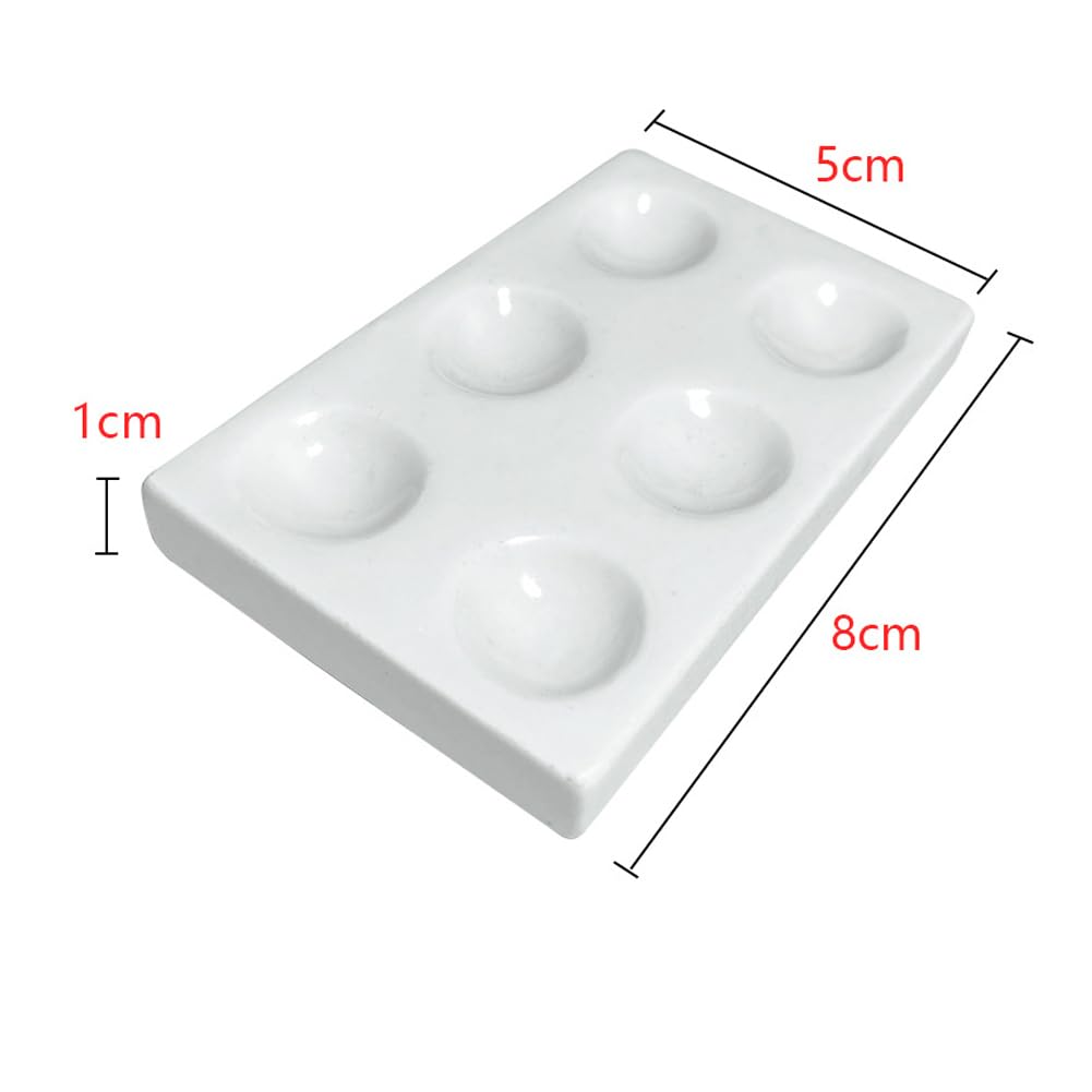 1PC White Porcelain Spot Plate 6 Wells Laboratory Spotting Reaction Plate Best for Laboratory Chemical Experiment Testing