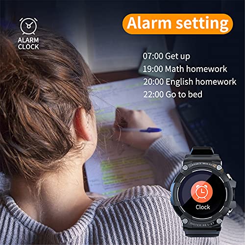 JZ&TS LOKMAT Sky Smart Watch SOS Emergency Calls Fitness Tracker Waterproof Sports Smartwatches Bluetooth Watch Men Women for iOS Android (White)