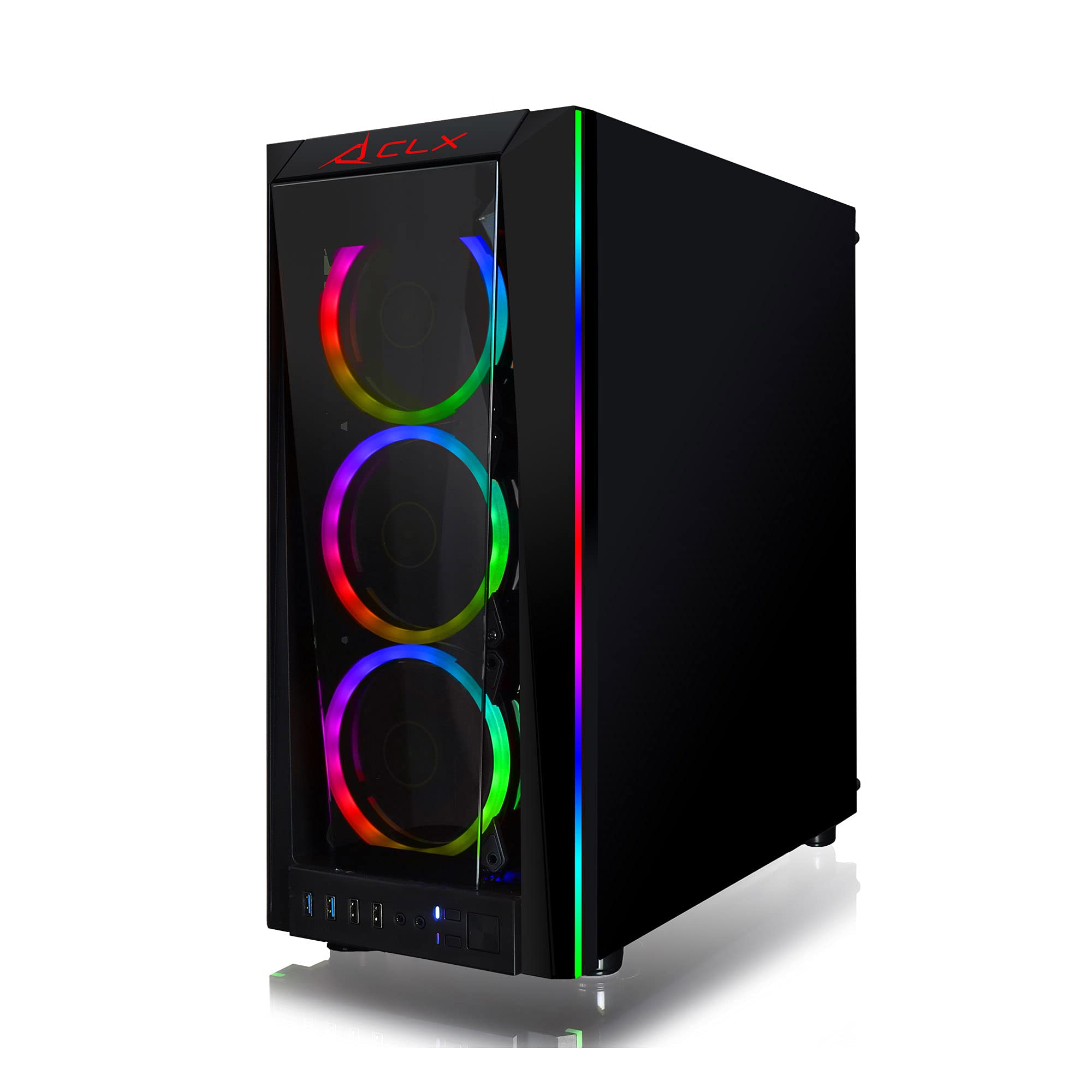 CLX SET TGMSETRTH0C37BM Gaming Desktop- Liquid Cooled Intel Core i7 10700KF 3.8GHz 8-Core Processor, 32GB DDR4 Memory, GeForce RTX 3060 Ti 8GB GDDR6 Graphics, 960GB SSD, 4TB HDD, WiFi, Windows 11 Home