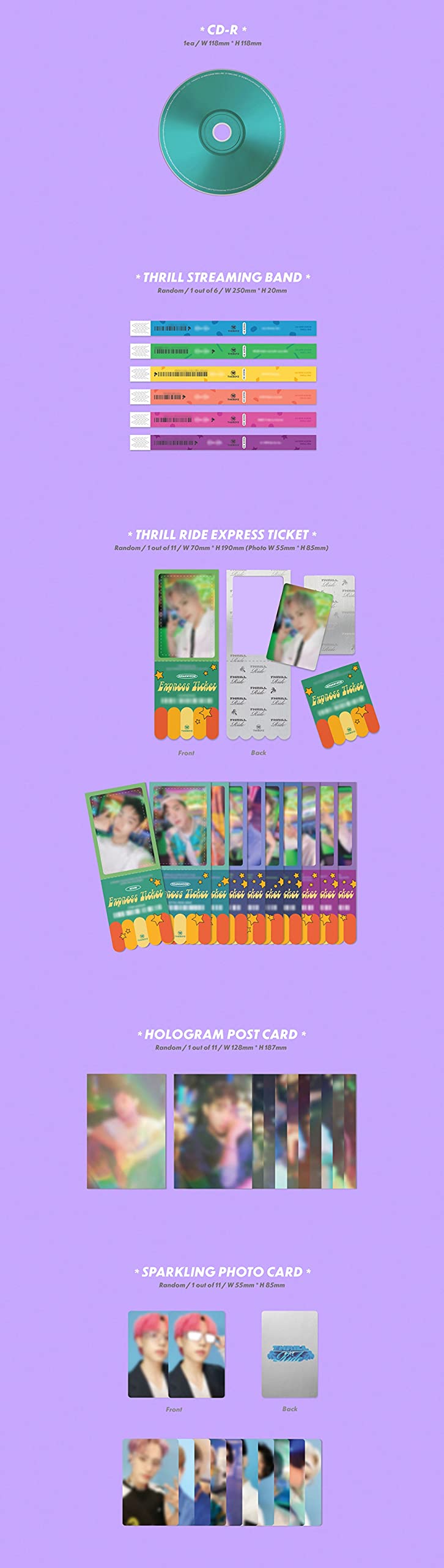 Cre.ker Entertainment THE BOYZ - THRILL-ING (6th Mini Album) Album+Extra Photocards Set (KICK ver.), 122513
