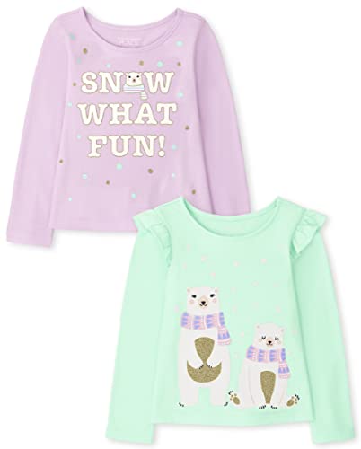 The Children's Place baby girls The Children's Place and Toddler Long Sleeve Fashion Top Multipacks Shirt, Mermaids Tale, 3T US