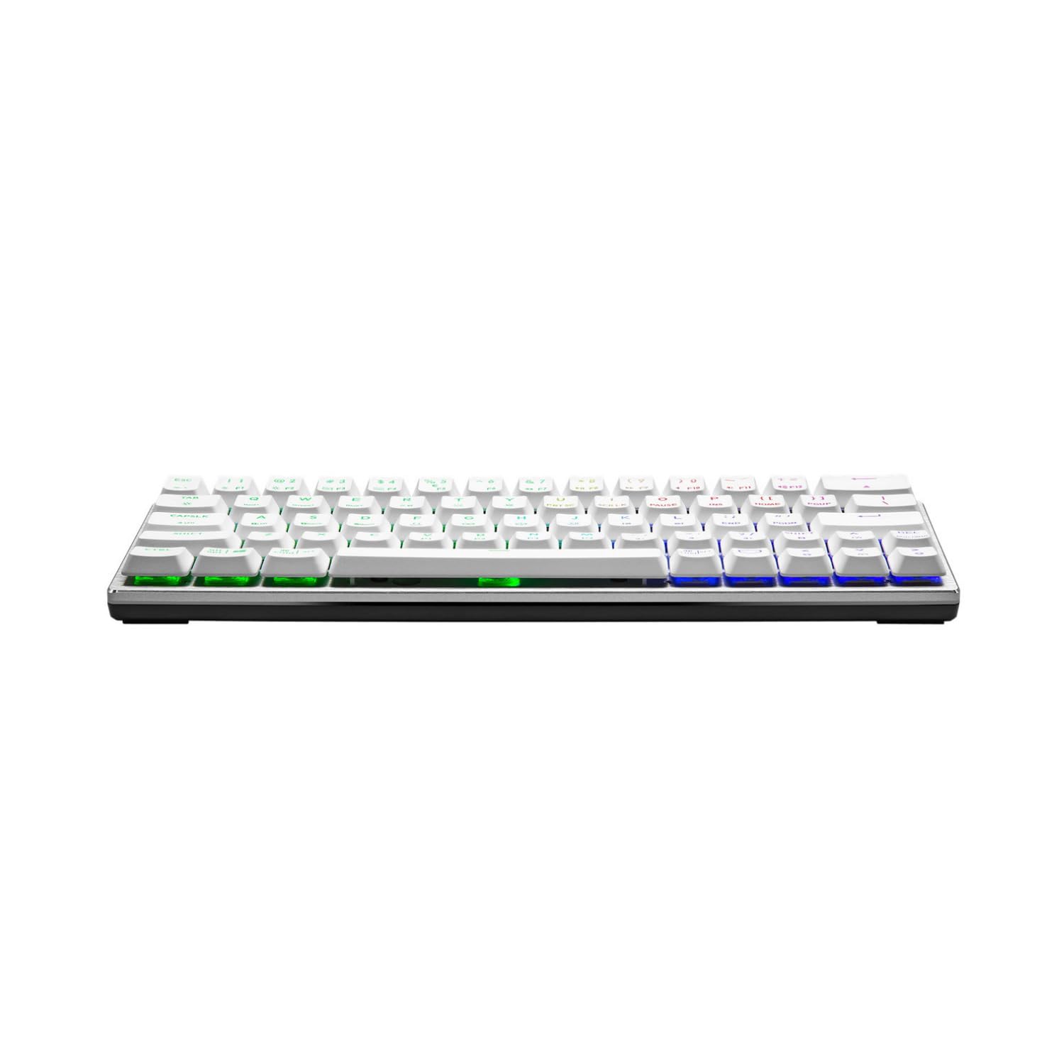 Cooler Master SK620 60% Silver/White Mechanical Low Profile Gaming Keyboard, Click Blue Switches, Customizable RGB, Ergonomic Design, USB-C Connectivity, Mac/Windows, QWERTY (SK-620-SKTL1-US)