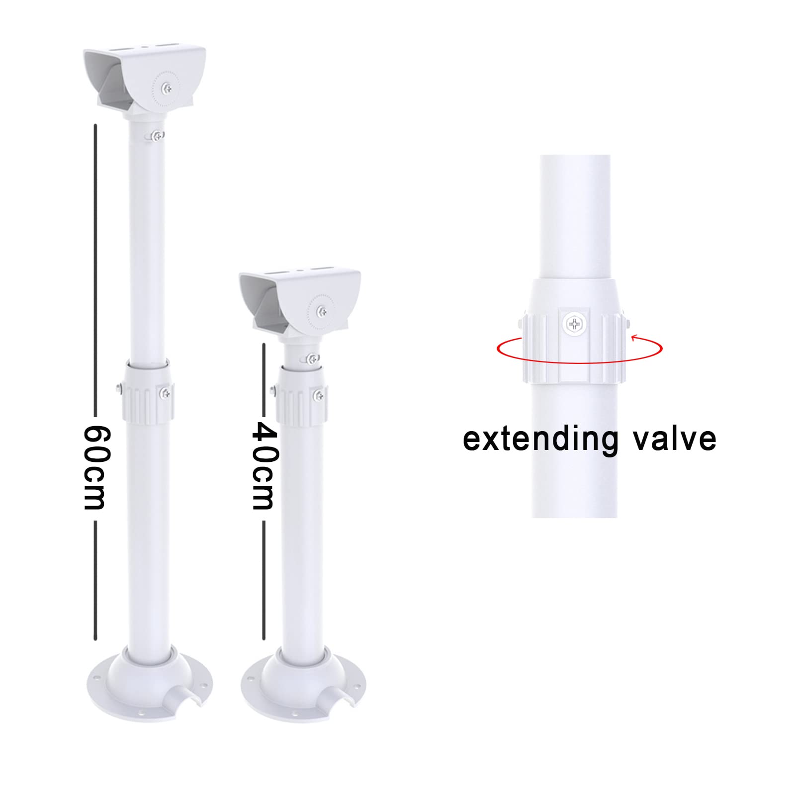 WiTi Extendable Mounting Pole for Security Surveillance Cameras,15.7-23.6 inch Adjustable Ceiling Mount Bracket for CCTV IP Camera,Solid Metal Powder Spray Coating
