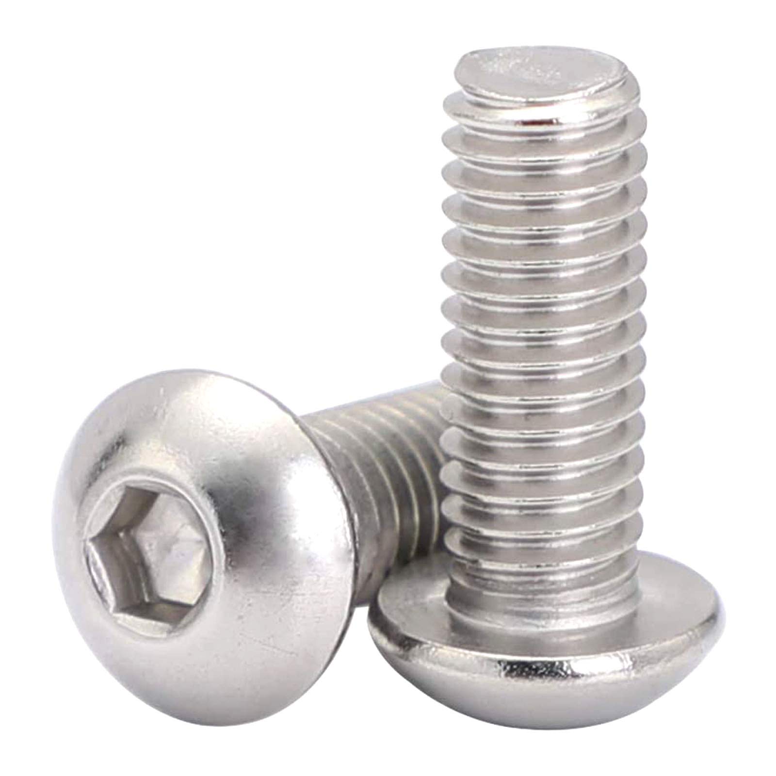 30 Pcs M5-0.8x20mm Button Head Socket Cap Screws, Stainless Steel 18-8 (304), Bright Finish, Fully Threaded, Allen Hex Button Head Screws (30 Pcs M5-0.8x20mm)
