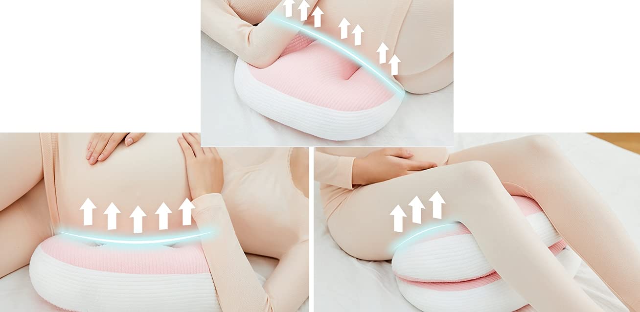 Side Sleeper Pregnancy Pillow, Side Sleeper Maternity Belly Support Pillow, Pregnancy Double Wedges for Body, Belly, Back Support, Maternity Pillow with Detachable Wedges