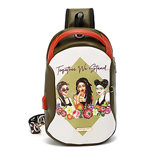 Nicole Lee Sling Backpack with USB Charging and Earphone Ports (JOURNEY OF STEPHANIE)