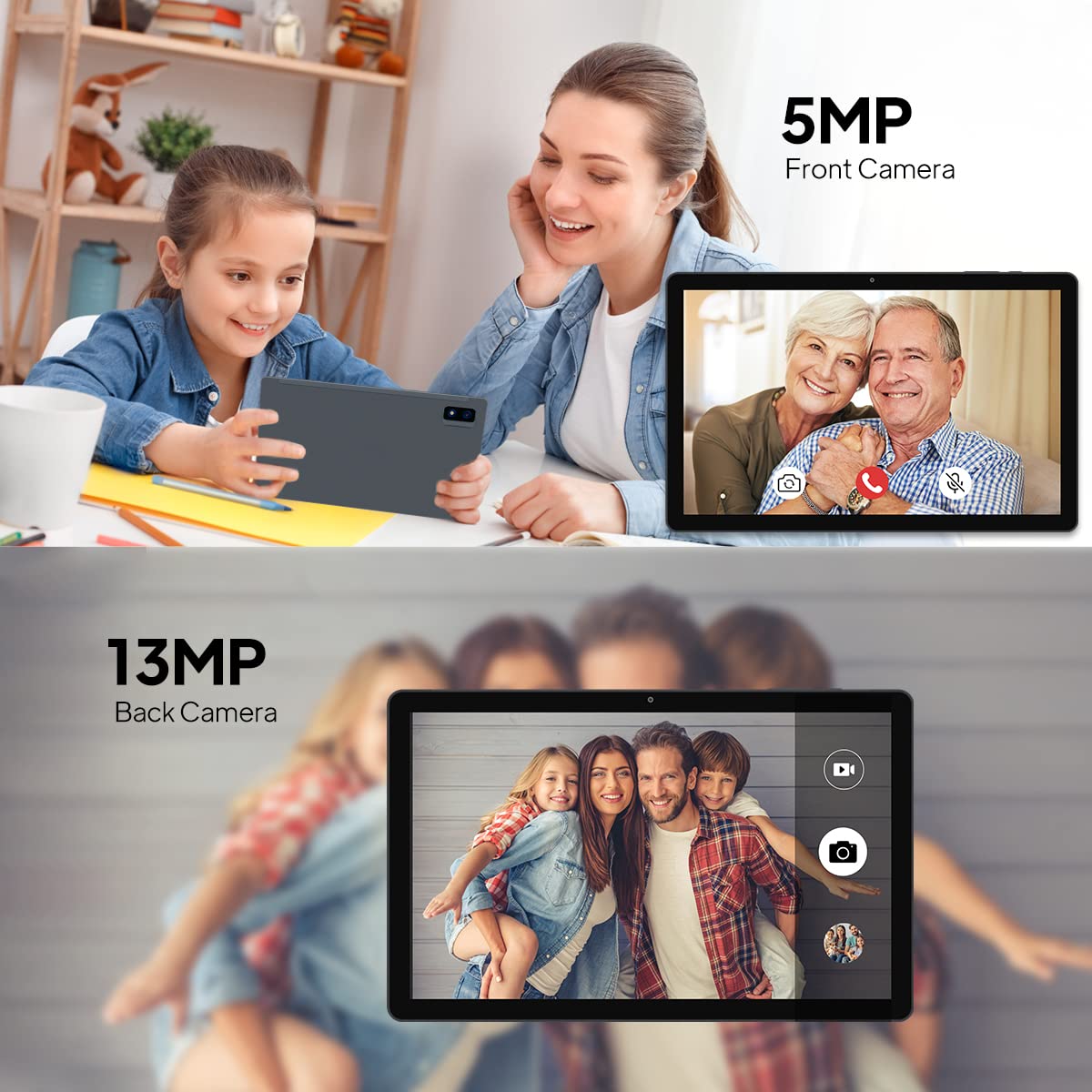 10-Inch Android 11 Tablet - 4GB RAM, 64GB ROM, Dual 5+13 Cameras, HD Touch Screen, 6000mAh Battery