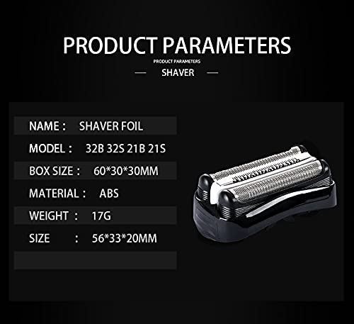 32B Replacement Shaver Part Accessories Razor for Braun 32b Replacement foil and Cutter, Series 3 32B 350CC, Series 3 32b Replacement Parts, foil Head Shaver
