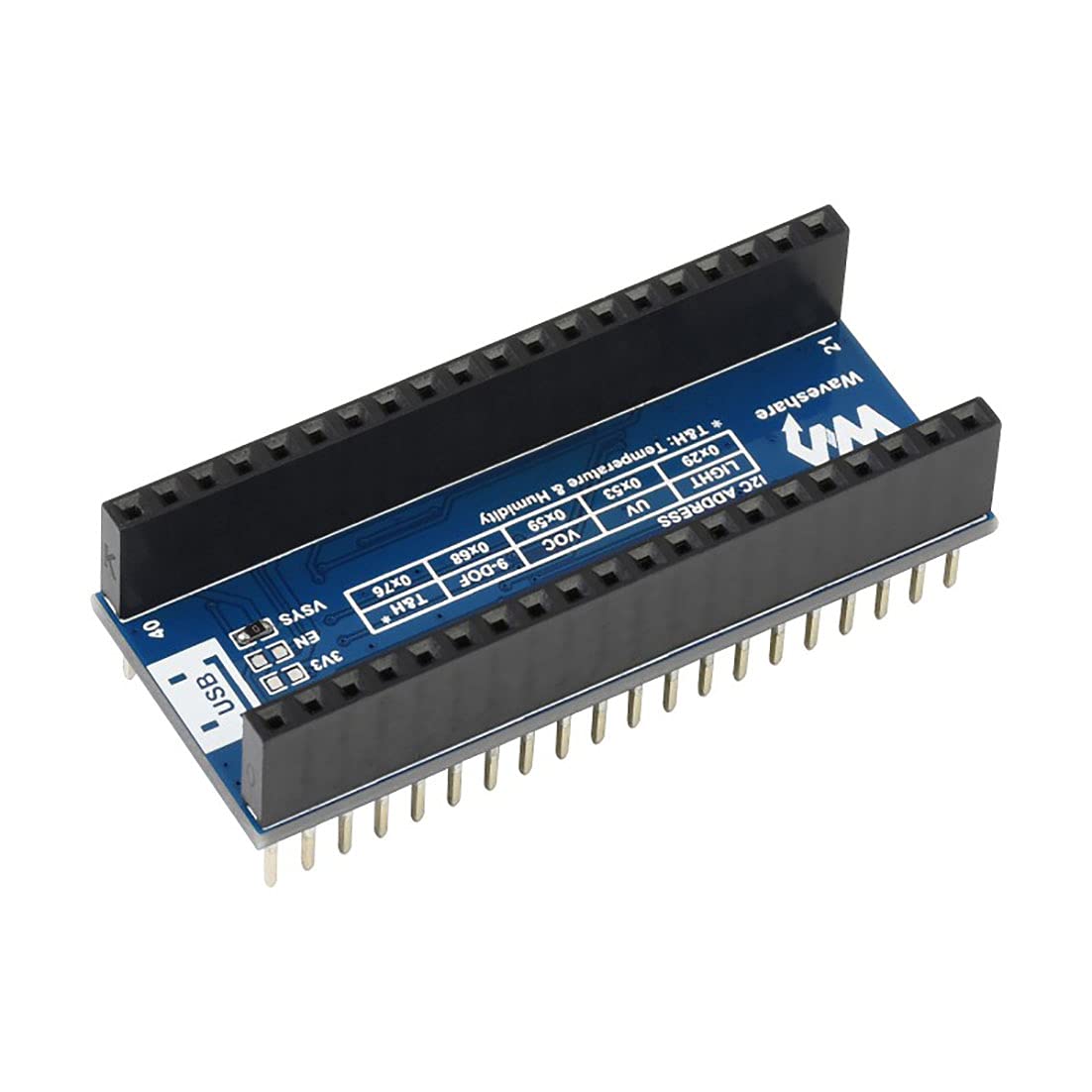 Coolwell Environment Sensors Module for Raspberry Pi Pico Series, I2C Bus, Onboard TSL25911FN Light Sensor,BME280 Sensor,ICM20948 Motion Sensor,etc