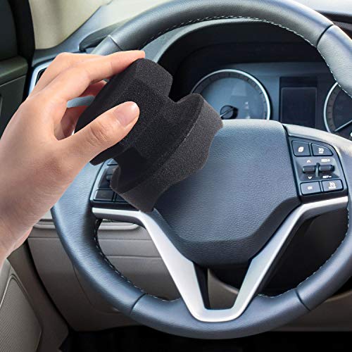 3 Pieces Tire Shine Applicator Tire Dressing Applicator Pads Tire Sponge Applicator Foam Tire Gel Wet Applicator Car Detailing Reusable Cleaning Supplies for Tire Shine (Gray,3.15 Inch)