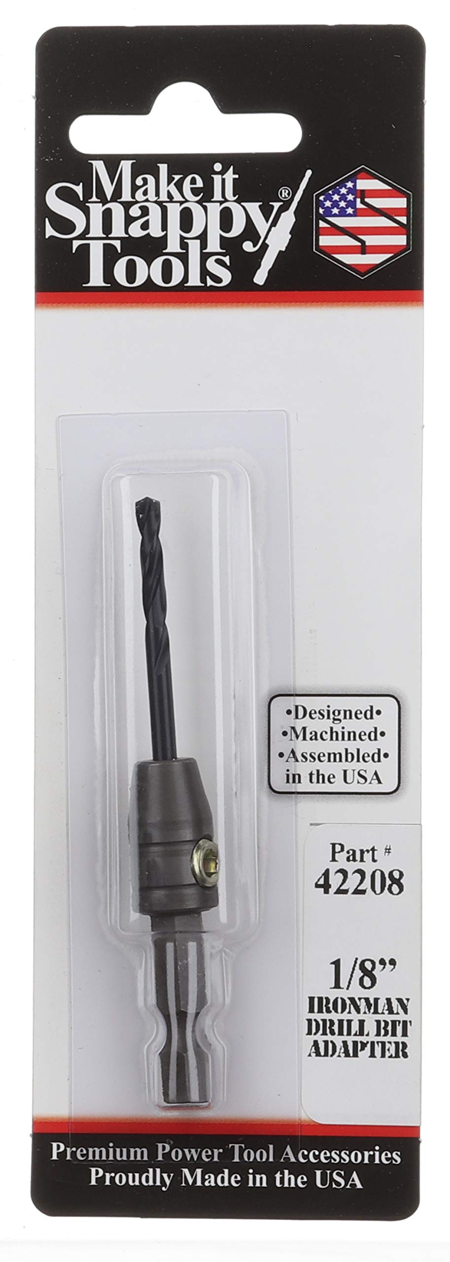 Make it Snappy Tools 1/8 Inch Ironman Quick Change Drill Bit Adapter for Metalworking, Fabrication and Installation