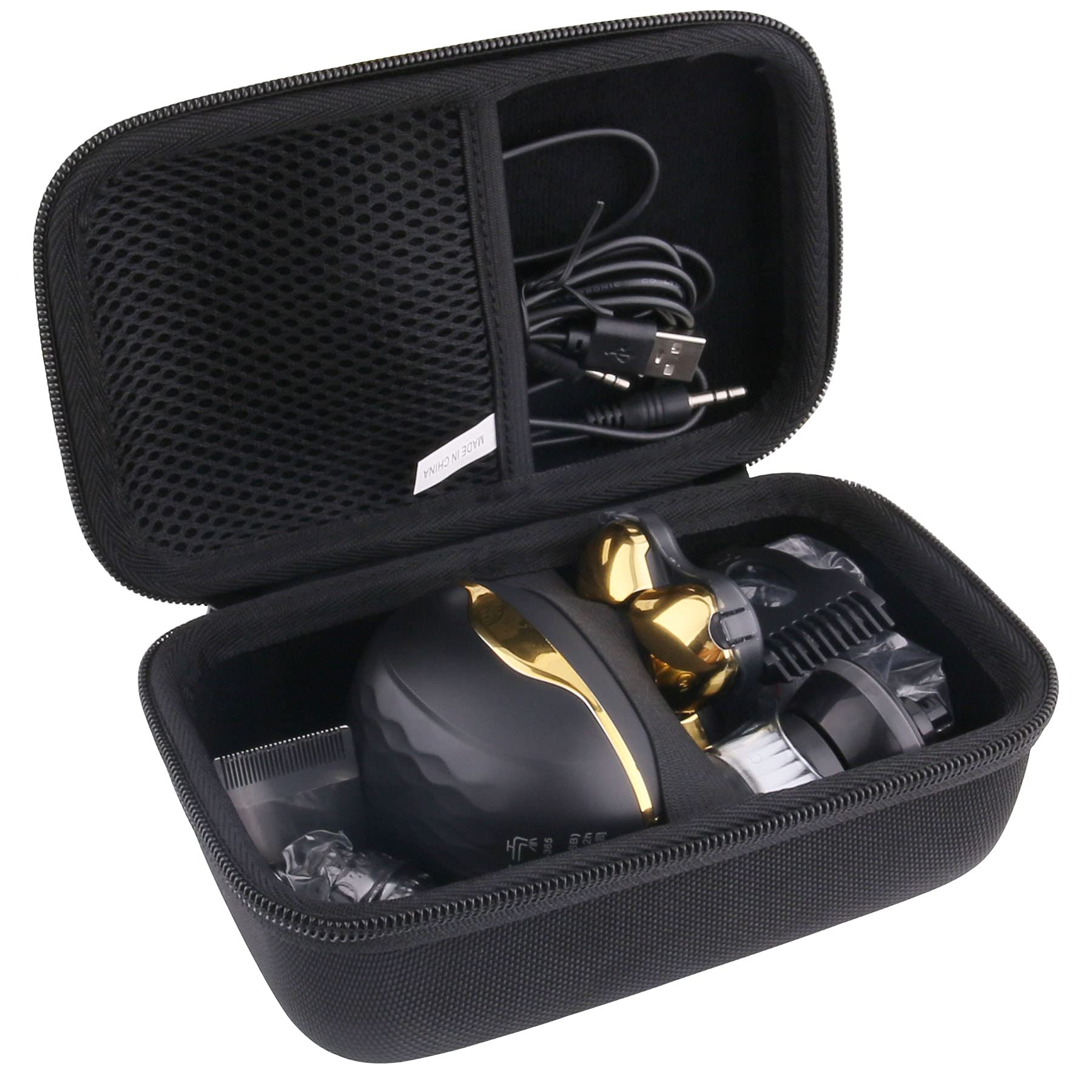 JINMEI Hard EVA Carrying Case Compatible with for Skull Shaver Electric Pitbull Pro Razor, Men’s 5-in-1 Electric Head Shaver Storage Case (Big)