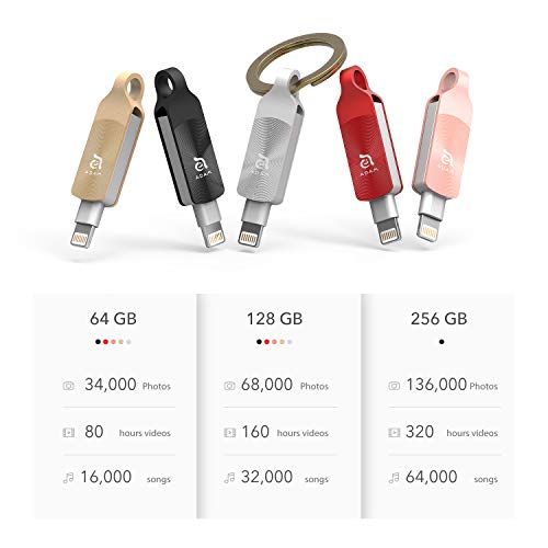 ADAM iKlips Duo+ ADM-DP064SL iPhone Compatible, Lightning USB Memory, 64GB, Silver, MFi Certified, Authentic Product, Amazon.co.jp Exclusive