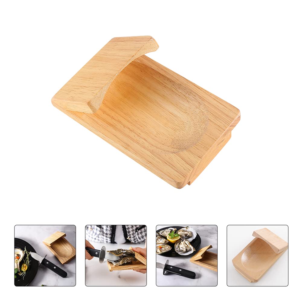 FRCOLOR Oyster Shucking Clamp, Wood Oyster Clamp Oyster Holder Opener Tools Oyster Opener ProtectiveTool for Seafood