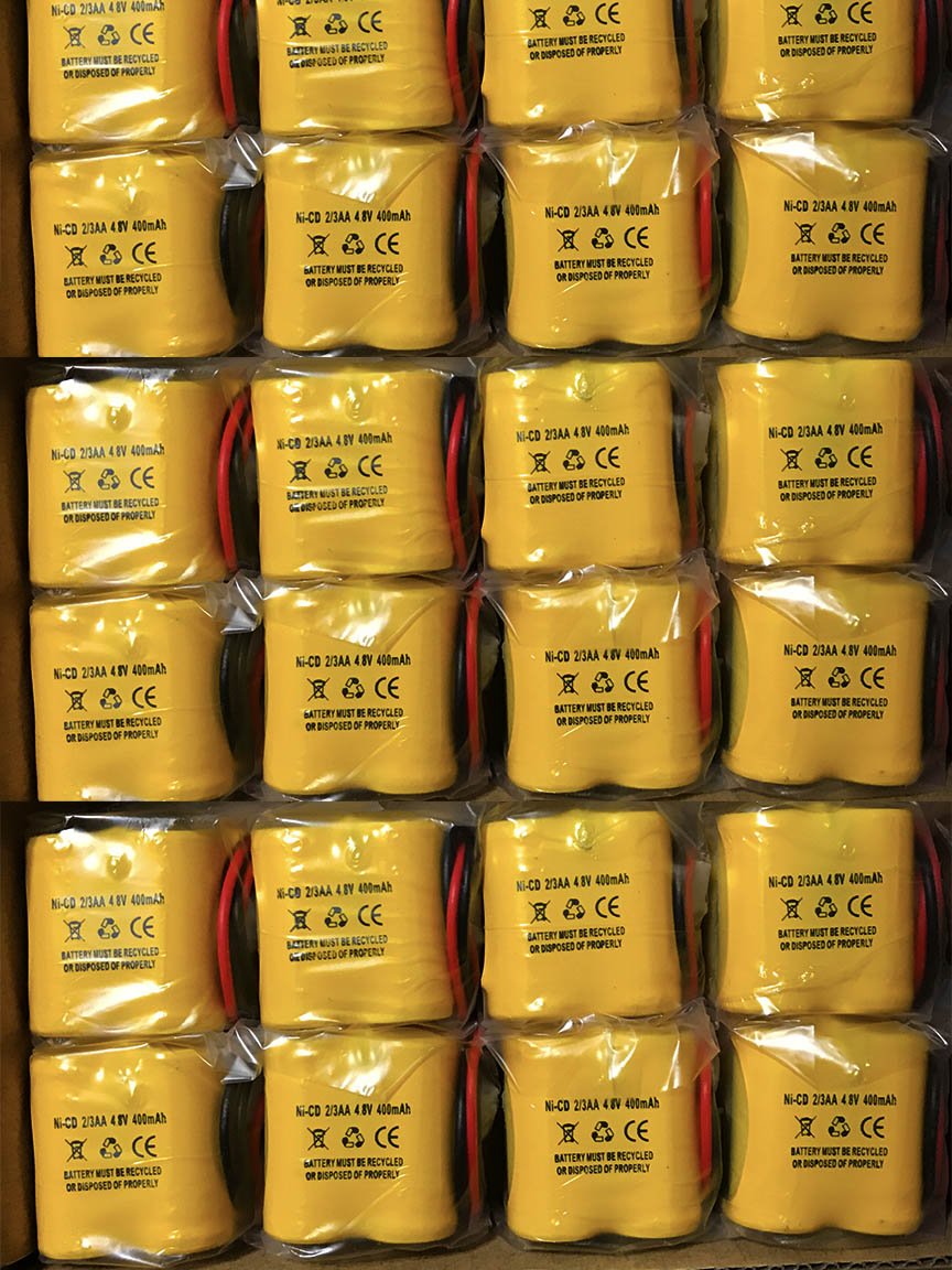 4.8v 400mAh Battery Exit Sign Emergency Light NiCd Ni-Cd NiCad MK Power MH29673 BST Battery D-2/3AA400MAH Lithonia BL93NC484 Nickel Cadmium