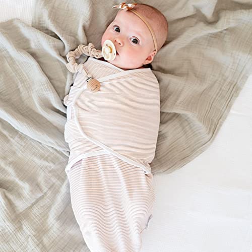 Ely's & Co. Adjustable Swaddles for Newborn, Baby Swaddles 0-3 Months, Velcro Swaddle Sack for Baby Girl, 100% Cotton, 2 Pack (Pink Tulip)