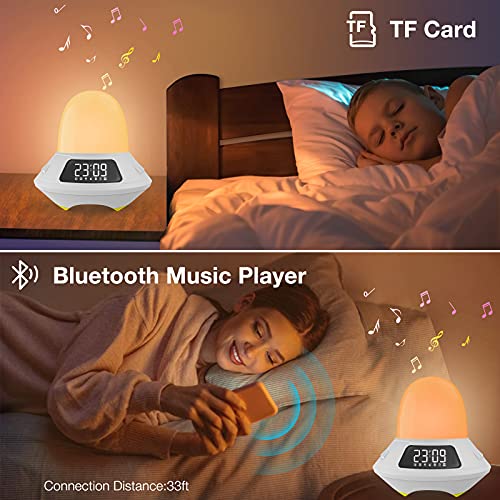 Deerdance White Noise Machine with Alarm Clock, 10 High Fidelity Soothing Sounds with Night Light,Timer and Memory Function, Portable Sleep Sound Machine for Baby Kids Adults