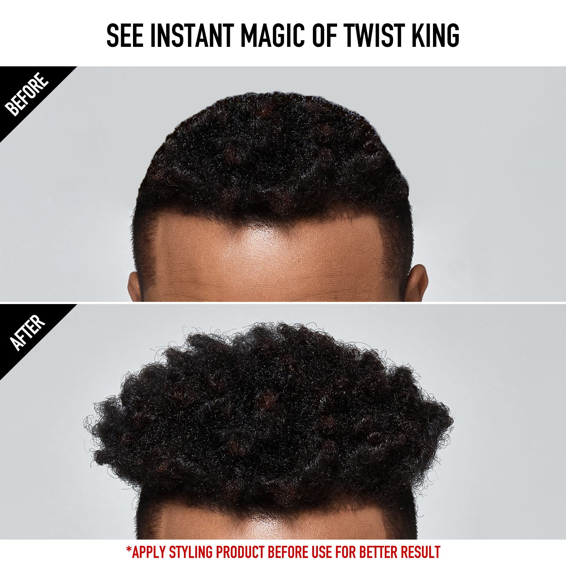 RED by Kiss Bow Wow X Twist King -Premium Luxury Twist Styler Brush, Durable Washable Afro Curl Sponge Racket for Barbers and Daily Use, Ideal for Curly, Coiled, 4C Hair