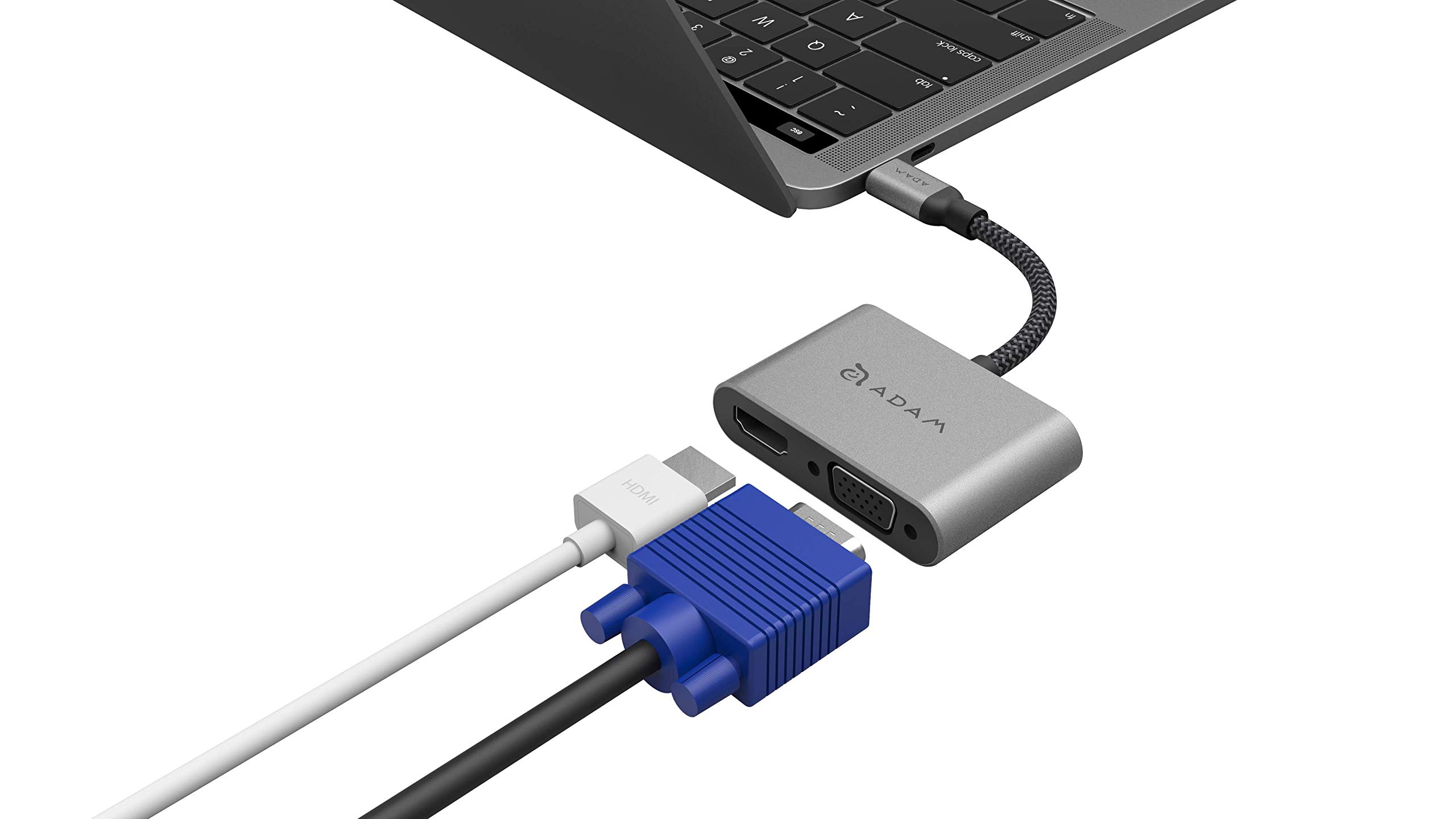 ADAM ELEMENTS CASA HUB VH1 Type-C to HDMI/VGA Converter Adapter, AAPADHUBVH1GYJ