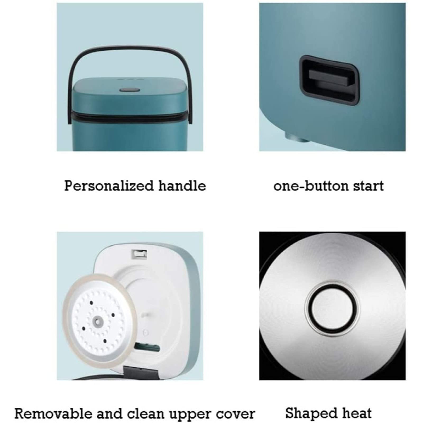 1.2L Rice Cooker Food Steamer with Keep-Warm Function, Slow Cooker, Grain Maker, Yogurt Maker