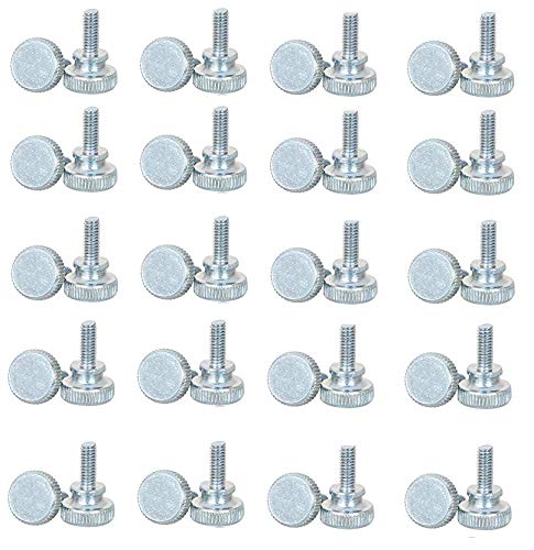 40 PCS M4x10mm Flat Knurled Head Fully Threaded Thumb Screws, Bolts Fastener, Vesa Screws, Monitor Mount Screws for Works with Any TV and Monitor Mounting