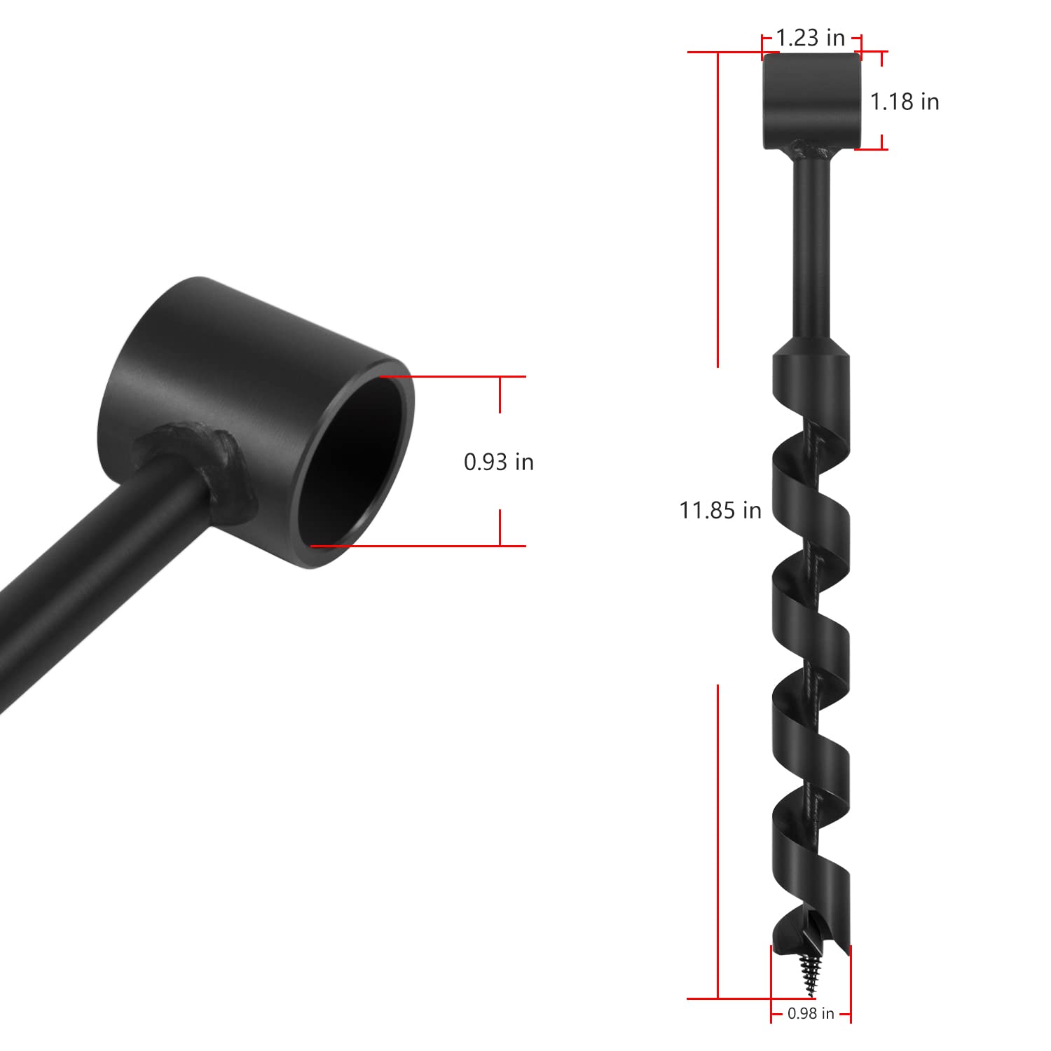 1" x 12" Scotch Eye Wood Auger Drill Bit - 1 Inch Hand Auger Wrench Manual Hole Maker - Multitool for Bushcraft Settlers Gear Backpack & Camping Survival Tool