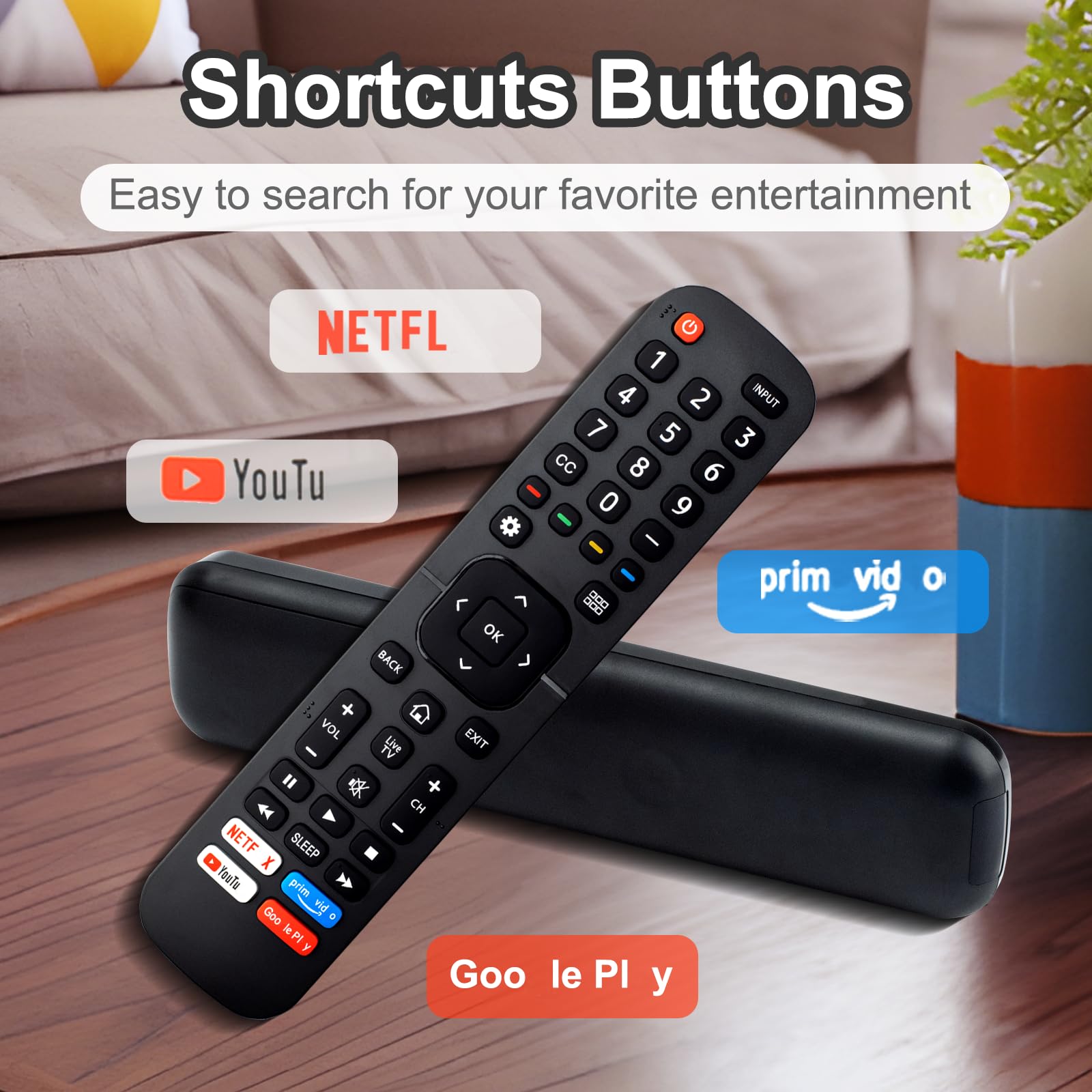 【Pack of 2】 New Universal IR Remote for Hisense-TV Remote, 2 Piece Replacement Control EN2A27 for Hisense-Smart-TV-Remote