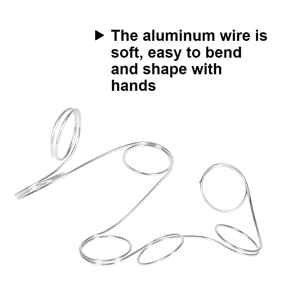 18 Gauge Aluminum Craft Wire, 165 Feet 1mm Bendable Metal Wire for Jewelry Making, Sculpting, Floral Making, Wreath Making, Crafting, Wire Wrapping, Christmas Ornaments (Silver)