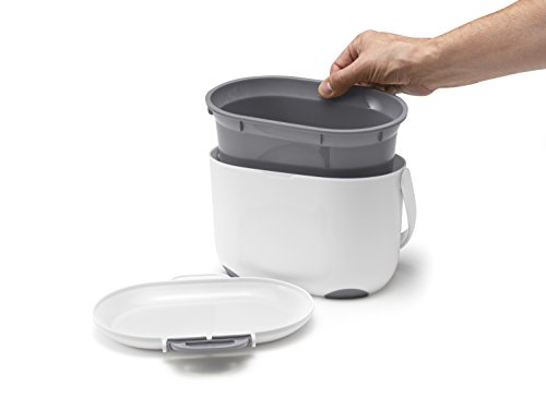 Addis 2.5 Litre Kitchen Compost Caddy, White/Grey