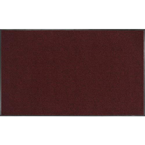 Amazon Basics Poly Linear-Rib Commercial Carpet Vinyl-Backed Mat 3' X 4' Red/Black