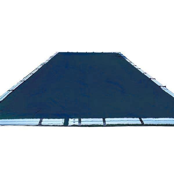 10-Year 16 x 32 Foot Rectangle Pool Winter Cover with Right Step Section