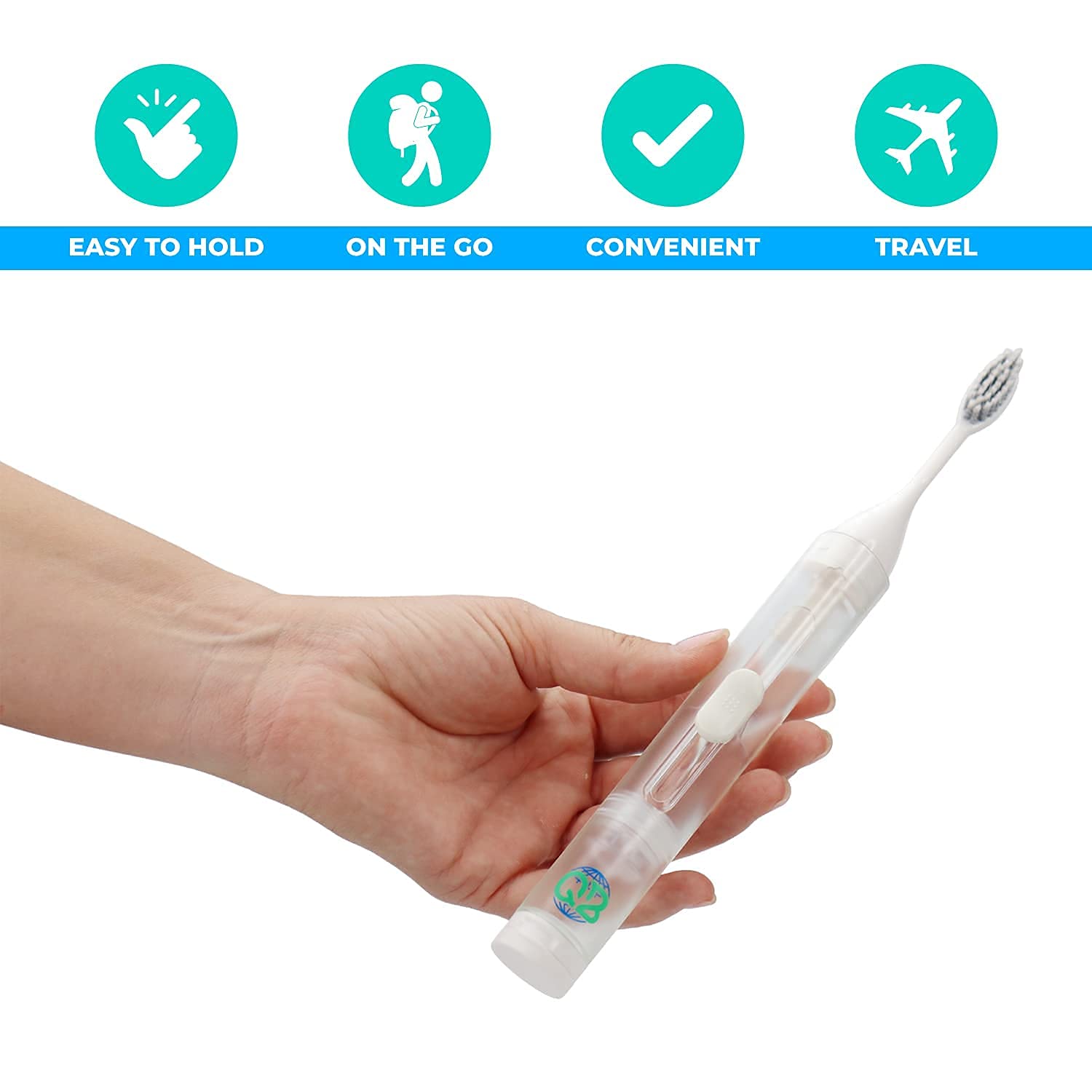 Quick Brush Travel Toothbrush with Toothpaste stored in Handle- On The Go Oral Care Kit Convenient for Home Office School Purse Backpacking, Portable and Foldable Brush