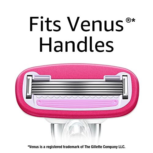 Amazon Basics Women's 5 Blade Razor Blades Refills, Fits Amazon Basics FITS System & Venus Handles, 6 Cartridges (Pack of 1)