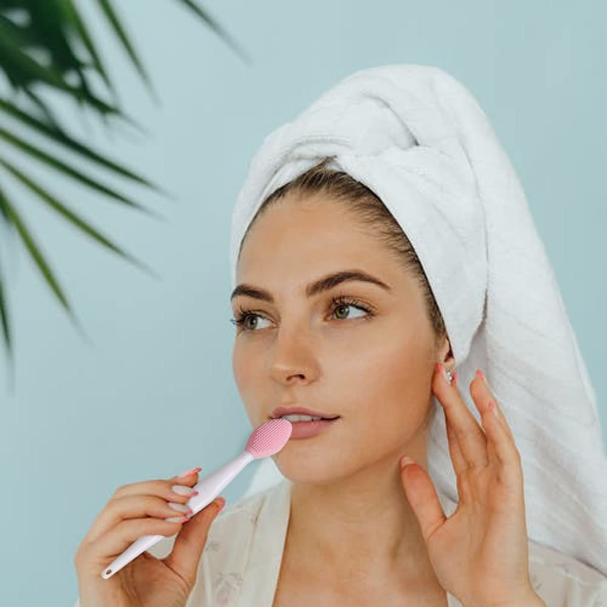 4 PCS Lip Scrub Brush,Double-Sided Silicone Exfoliating Lip Brush Exfoliating Brush for Men Wome Double-sided Soft Lip Brush for Smoother and Fuller Lip Appearance