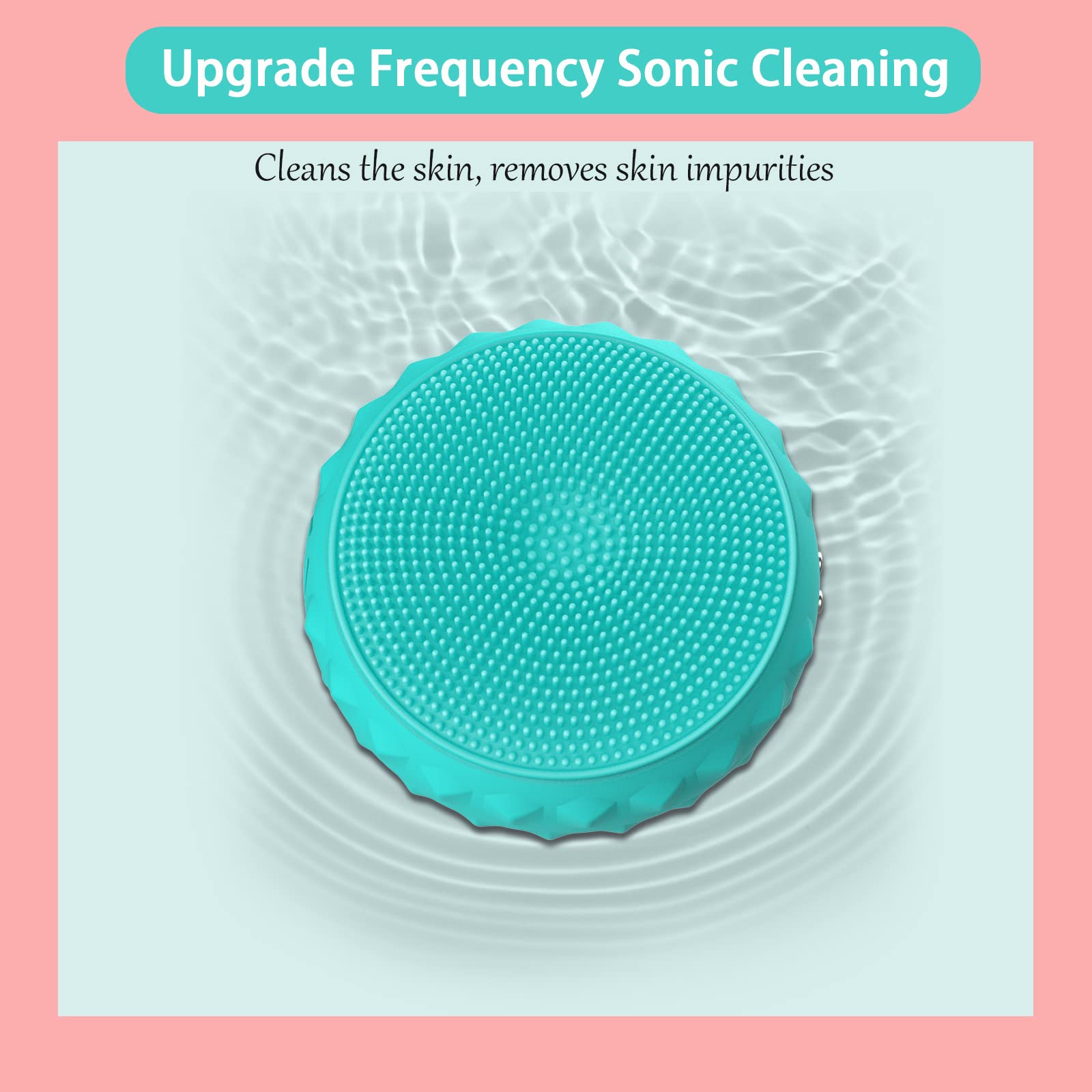 AUROARC Sonic Facial Cleansing Brush, Upgraded Silicone Face Scrubber for Cleaning and Exfoliating, Waterproof Face Wash Brush for Women