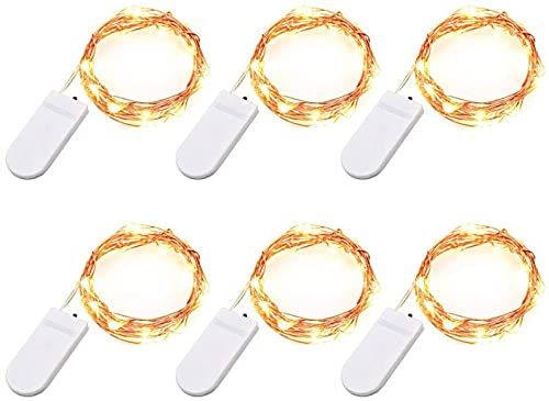 10 Pack - Fairy Lights Battery Operated String Lights, 20 LED on 6 ft Copper Wire, Firefly Fairy String Lights Warm White for Wedding Party Mason Jar Christmas Decorations Bedroom Decor (10)