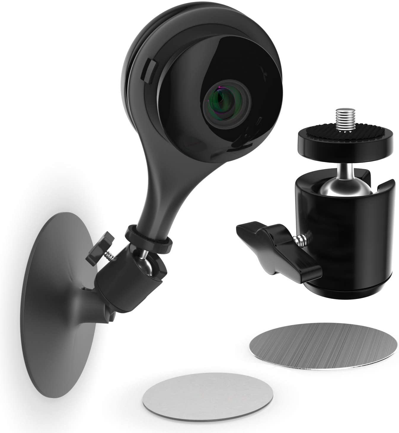 ABOOM (2 Pack) 360 Degree Adjustable Wall Mount Bracket Kit Compatible with Google Nest Cam ïŒHole-Free Installation, NOT Included Google Nest Cam