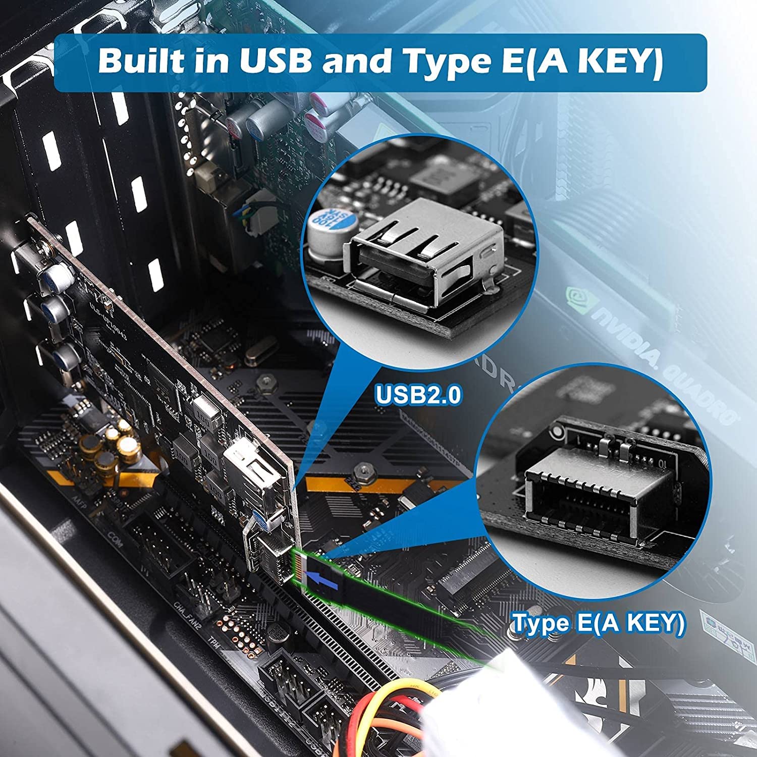 Sinefine PCI-E to USB 3.2 Expansion Card,3.2 gen2 10Gpbs (3X USB C, 1x USB A, 1x USB Type E A Key), USB C PCI Express Card, A-Key 20 Pin Header for Type C Front Panel Mount Adapter