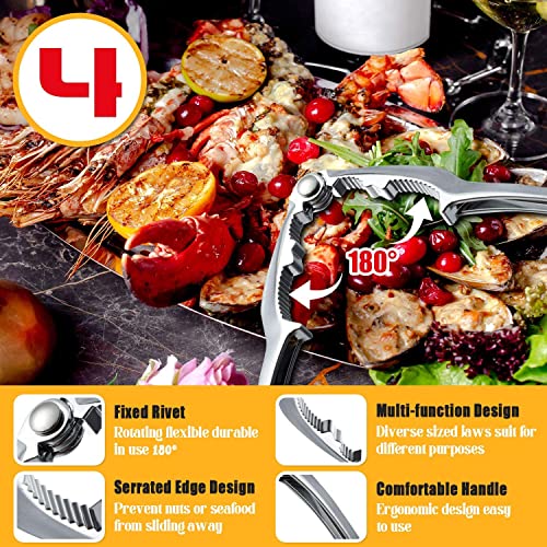 12 Pcs Crab Crackers and Tools, Heavy Duty Nut Crackers Seafood Tools for Crab Legs - Crab Nut Lobster Crackers Opener Cracker Tools for Kitchen Kits, Nut Cracker Set
