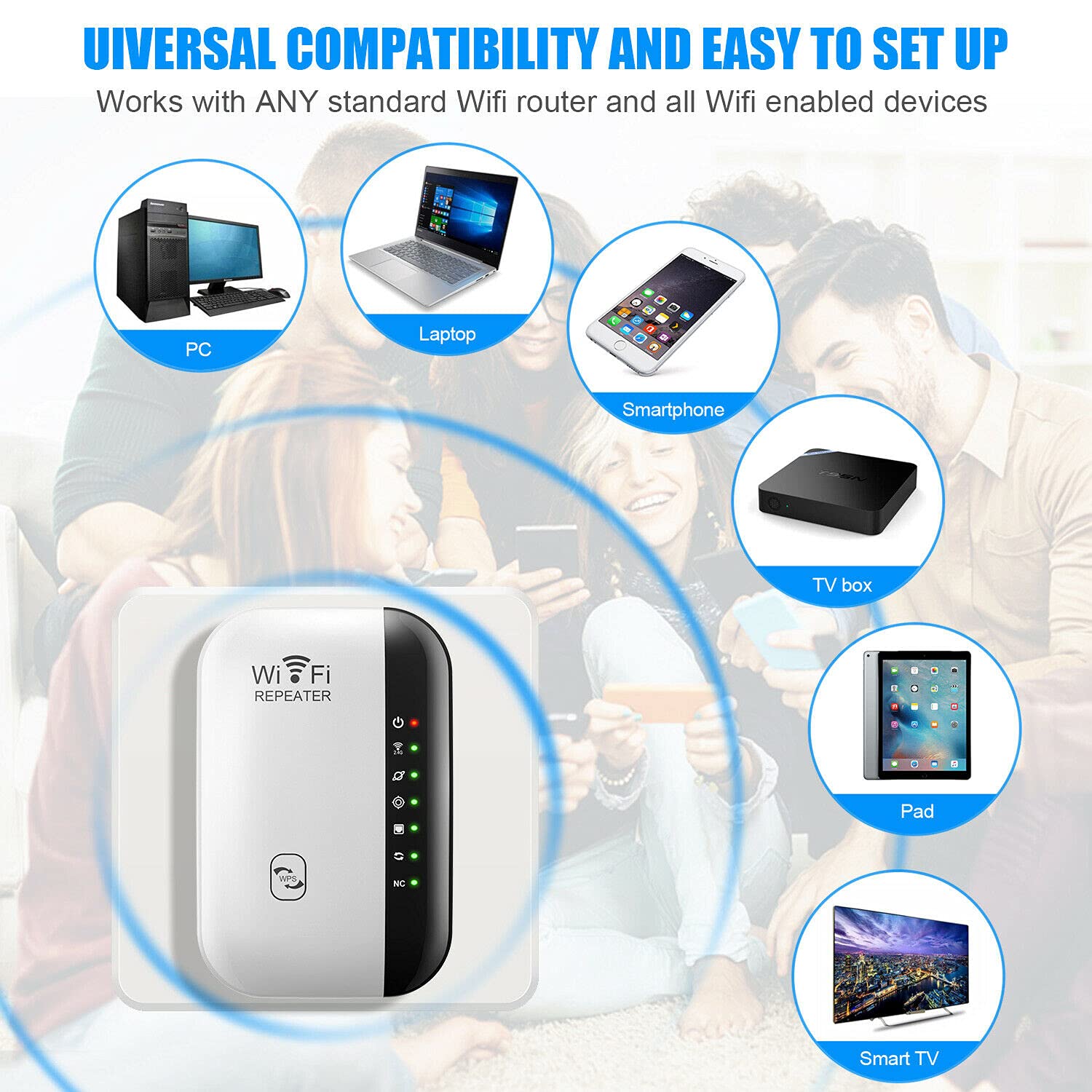 2023 Newest WiFi Extender, WiFi Booster, WiFi Repeater,Covers Up to 2640 Sq.ft and 40 Devices, Internet Booster - with Ethernet Port, Quick Setup, Home Wireless Signal Booster