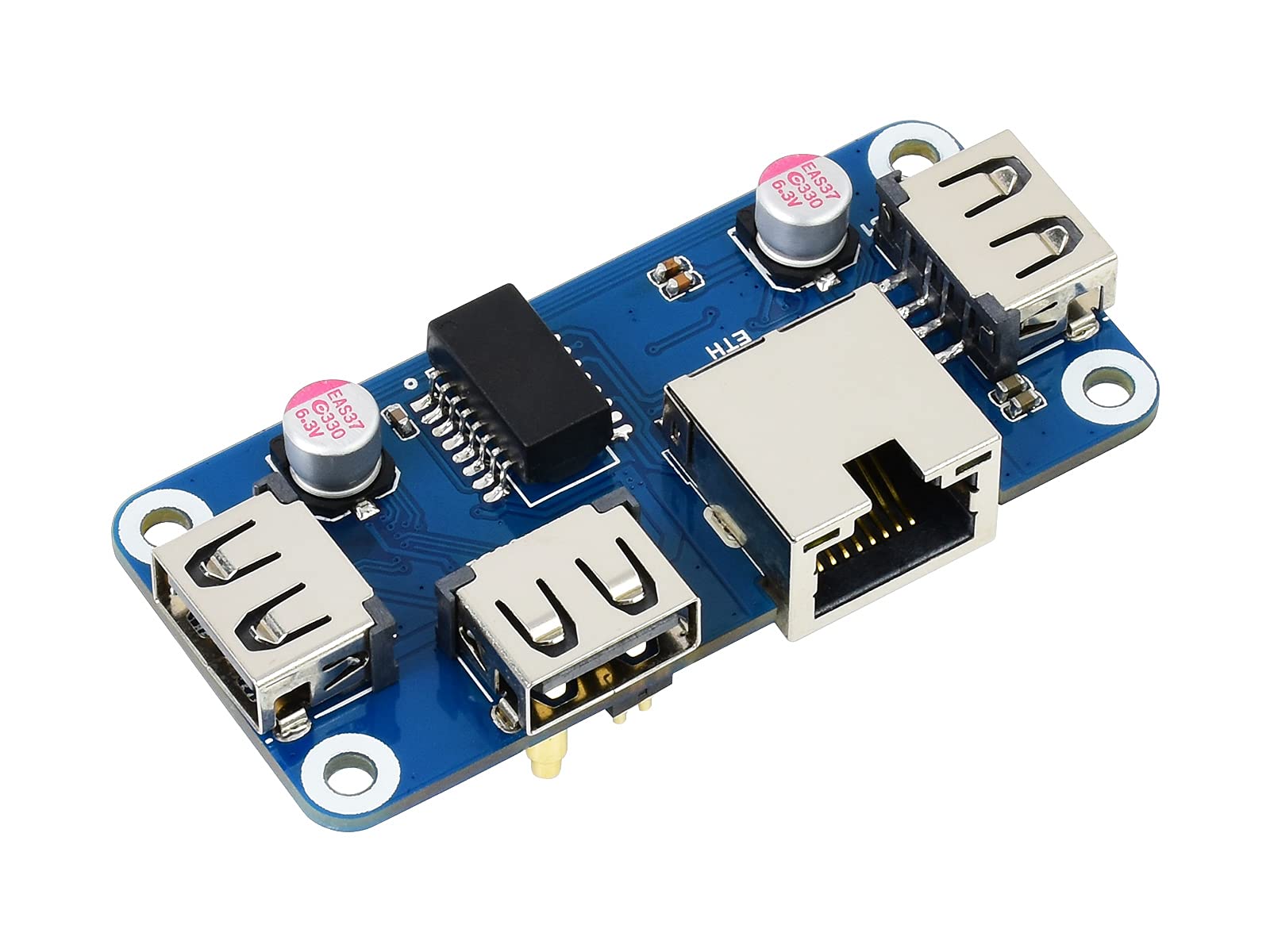 waveshare Ethernet/USB HUB HAT B Expansion Board for Raspberry Pi 4 B/3 B+/3 B/2 B/Zero/Zero 2 W/W/WH,PC,with 1 RJ45 10/100M Ethernet Port, 3 USB Ports Compatible with USB2.0/1.1