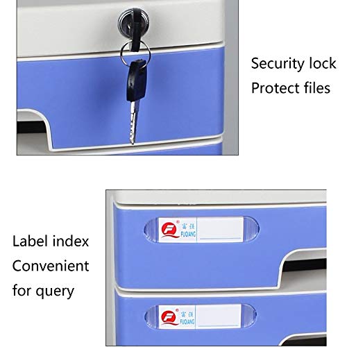 Desktop Drawer Organizer, with Security Lock A4 Box for Office, 7 Tier Gray, Blue, White File Cabinet, Increase Work Efficiency. (Color : Gray)