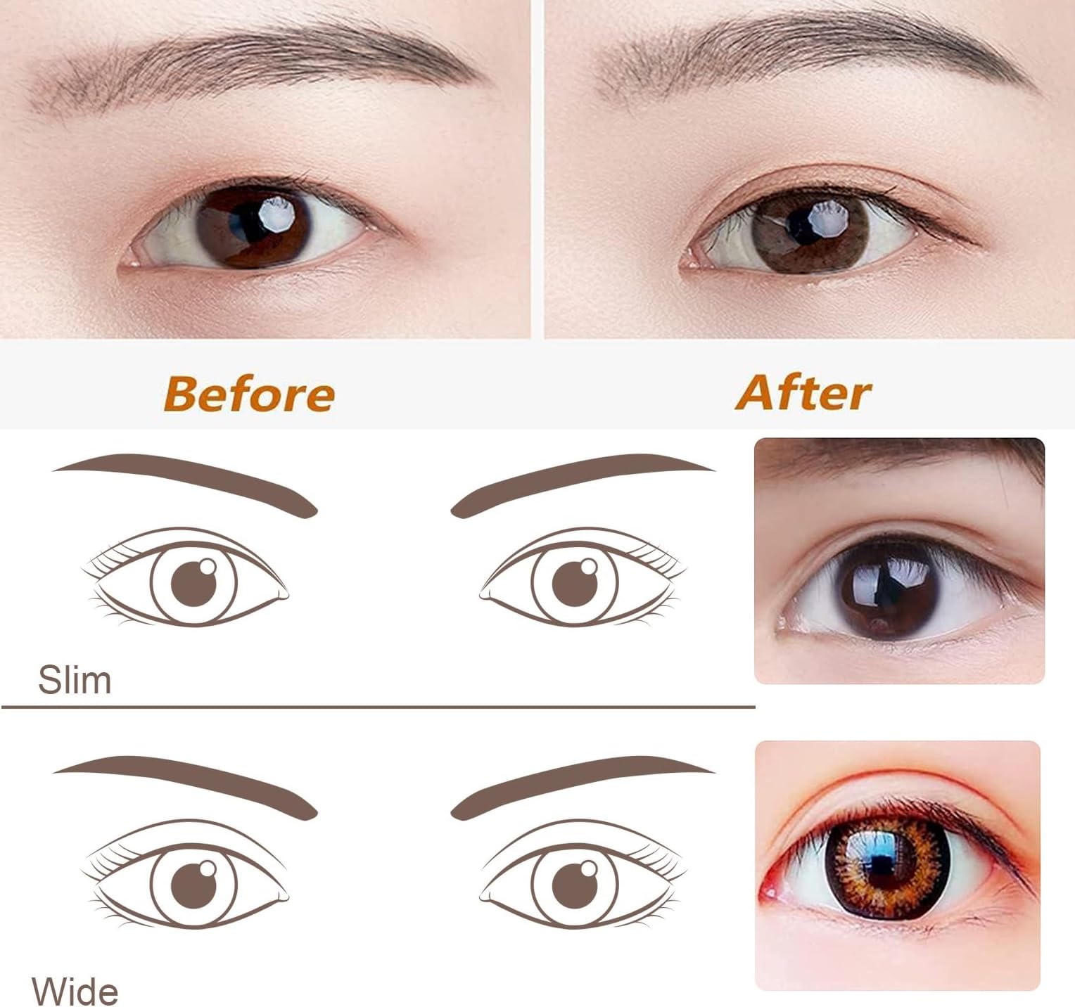 Waterproof Invisible Double Eyelid Tape - 1200 Pieces Natural Fiber Eyelid Lifter Strips, Eye Lift Tape for Droopy Lids, 2 Rolls Invisible Eye Stickers, Big Eye Decoration