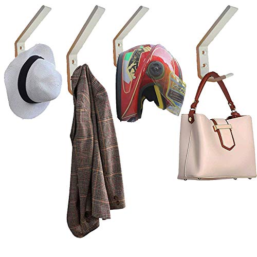 4/PK Helmet Rack Helmet Wall Display Rack Helmet Storage Holder, Wall Mounted Motorbike Helmet Storage Rack Hanger, for Coats, Hats, Caps - No Helmet - with Mounting Hardware