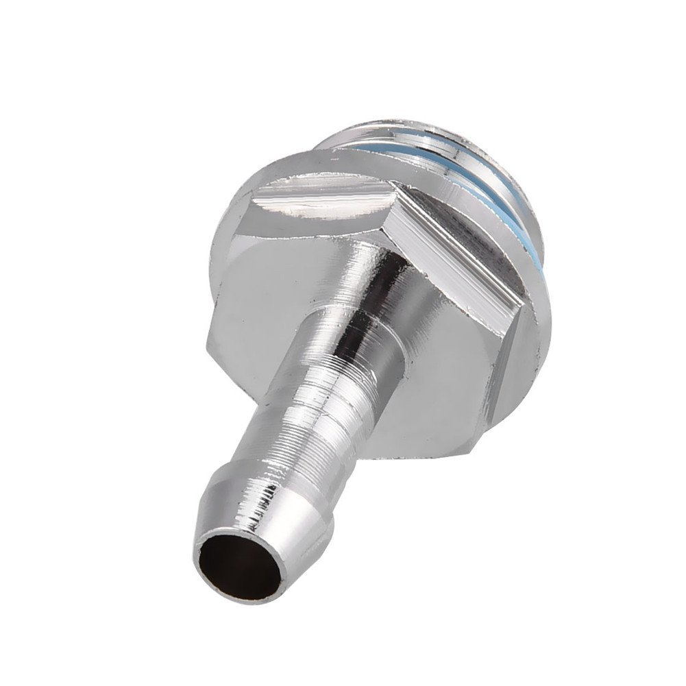 6Pcs G1/4" Barb Fitting Adapter, OD 6mm PC Water Cooling Barb Fitting Two-Touch G1/4 Thread Soft Tube Hose Barb Fitting Connector Barb Fitting for PC Water Cooling Tube System(7.5mm)