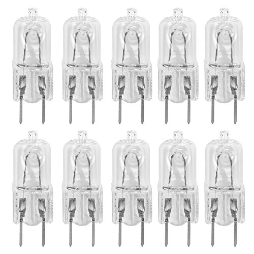 10 Pack-G8 35 Watt Halogen Light Bulbs I NO HARMFUL BLUE LIGHT I JCD Type 110v 130v 35W T4 G8 Under Cabinet Puck Lamp Undercabinet Microwave Oven Stove Top Kitchen Appliance Lighting Bi Pin Clear Lens