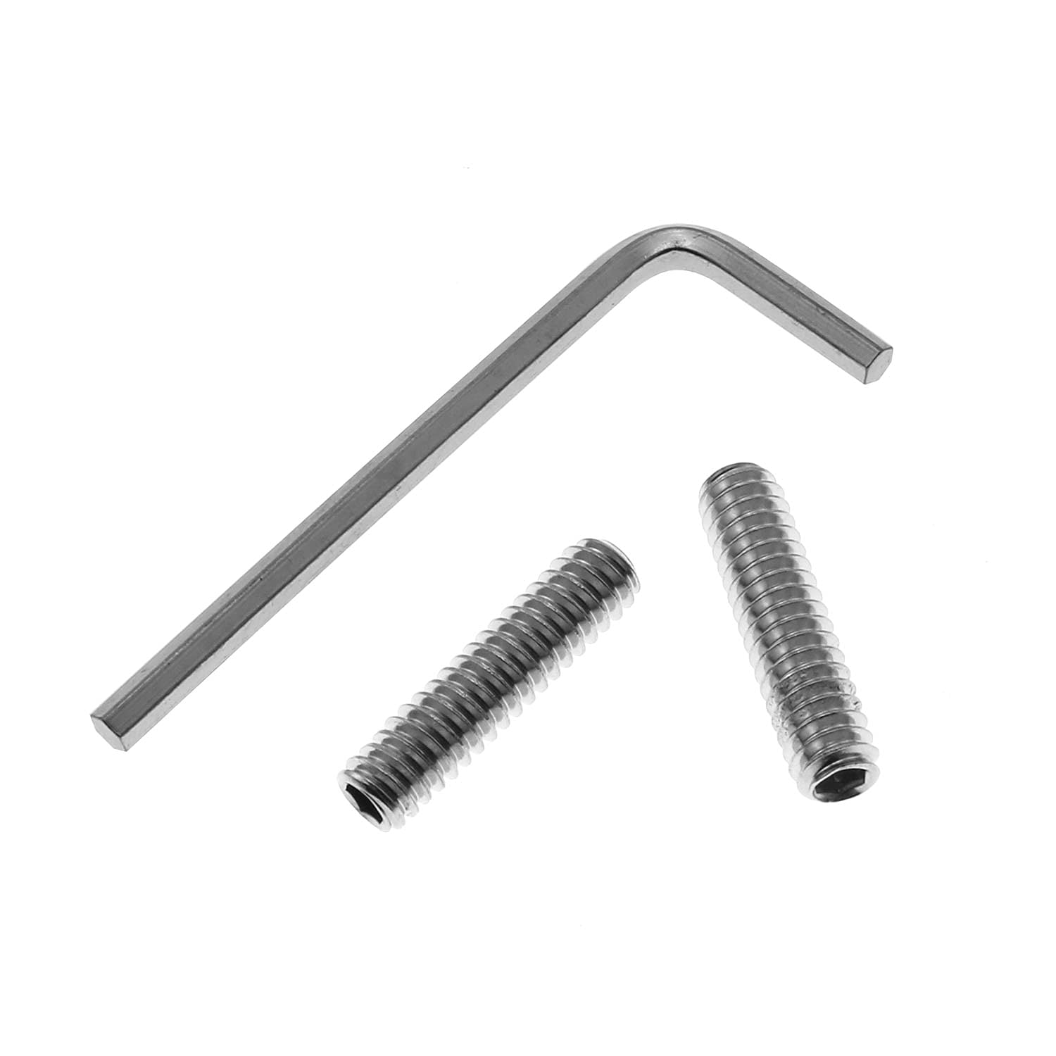BAIRONG 10pcs 304 Stainless Steel Allen Head Hex Hexagon Socket Flat Point Set Screw End Grub Headless Bolt 1/4-20 x 1" with Hex Drive Wrench